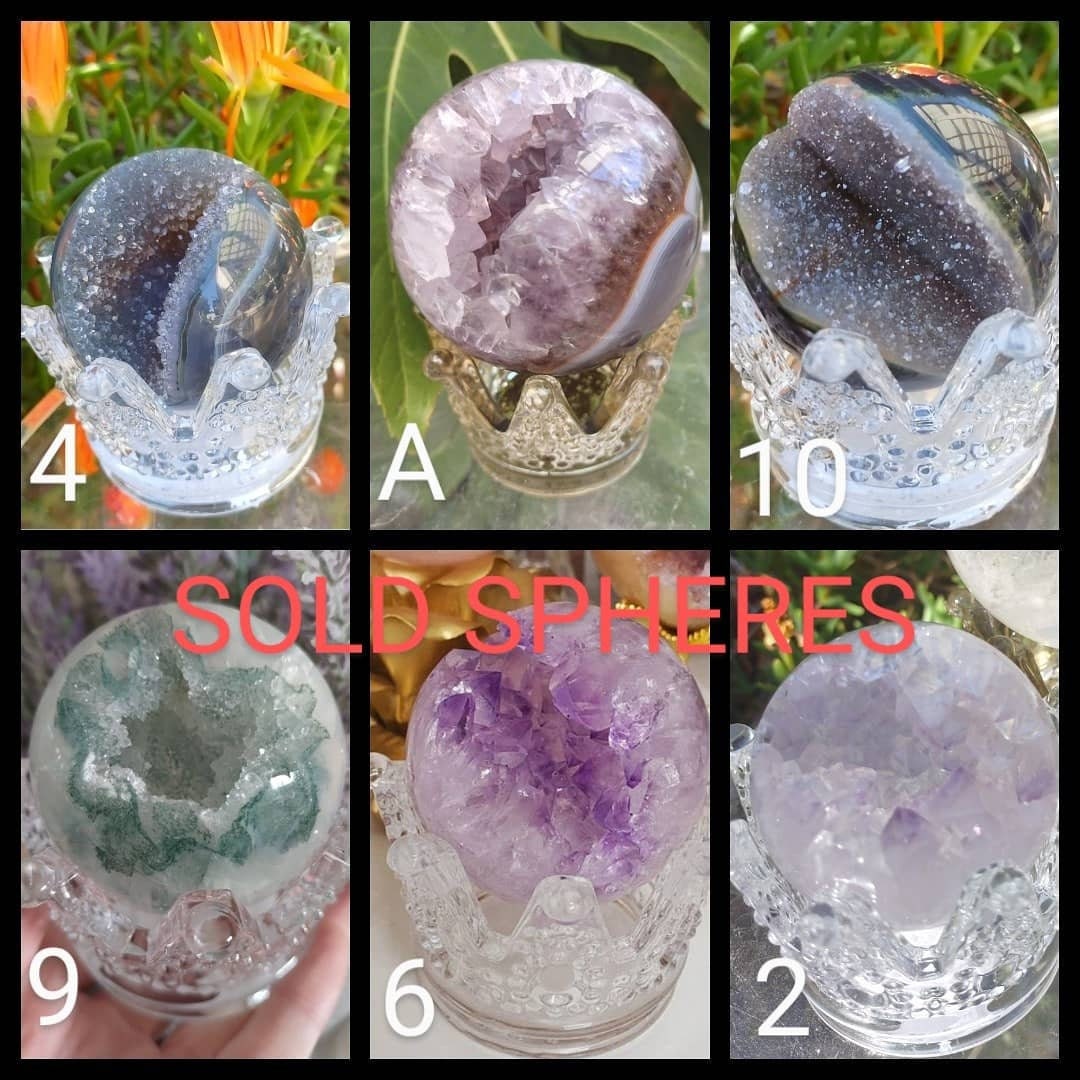 54mm Amethyst Geode Sphere With Crown Holder | Etsy