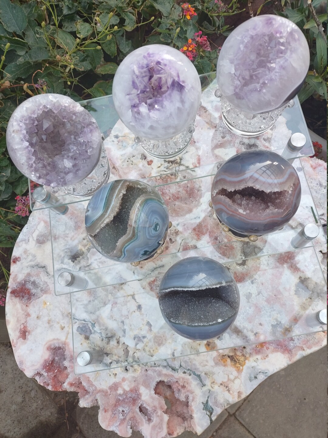 78mm Geode Sphere With Crown Holder - Etsy