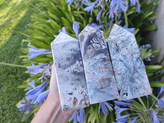 Rare Pink Moss Agate Towers Medium Size - Etsy