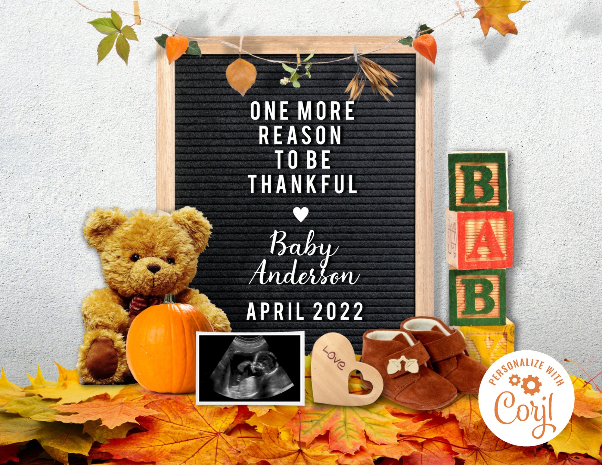 Little Pumpkin Coming Soon Baby Announcement Sign On A Rustic White ...