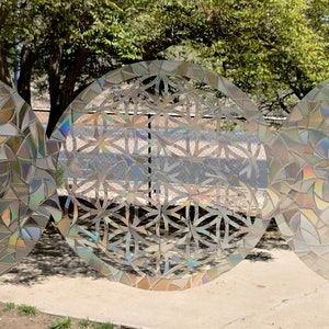 Window Cling Triple Moon Flower of Life Beautiful Large Suncatcher ...