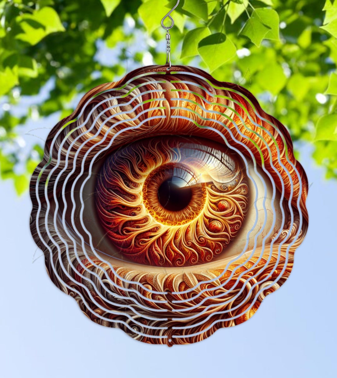 Wind Spinner Dragon Eye Mystical 3D Metal Garden Yard Patio Hanging ...