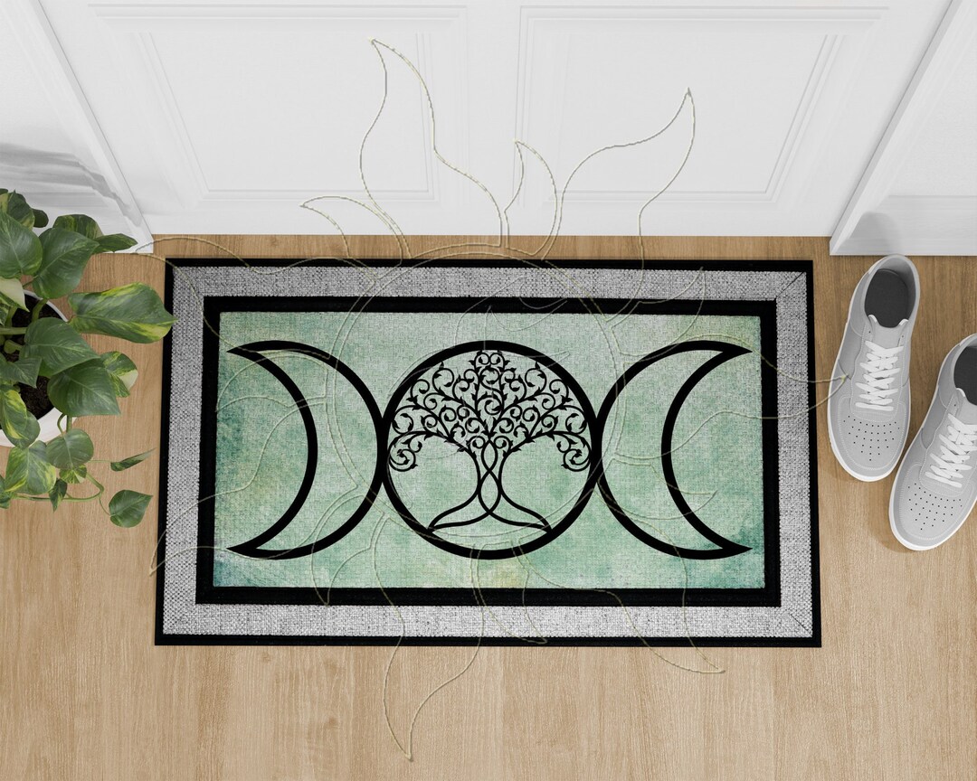 Doormat Triple Moon Tree of Life Heavy Duty Rubber Backed Patio Porch ...