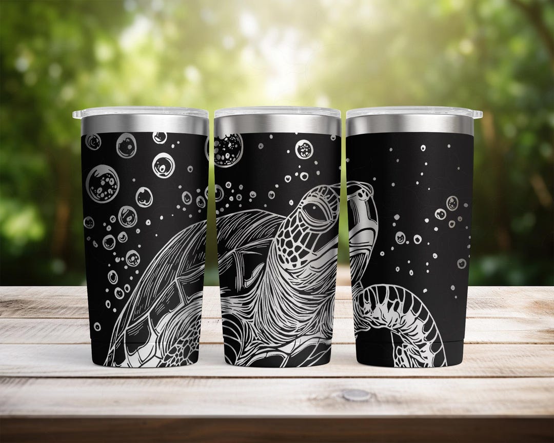 Etch Sea Turtle Laser Engraved 20oz Stainless Steel Tumbler - Etsy