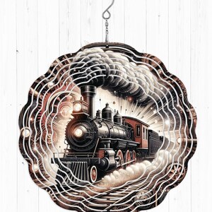 Vintage Steam Train Wind Spinner: 3D Metal Garden Decor - Etsy