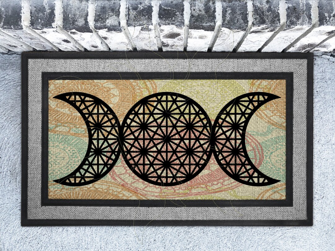 Triple Moon, Doormat, Tetrahedron, Geometry, Symbols, Heavy Duty ...