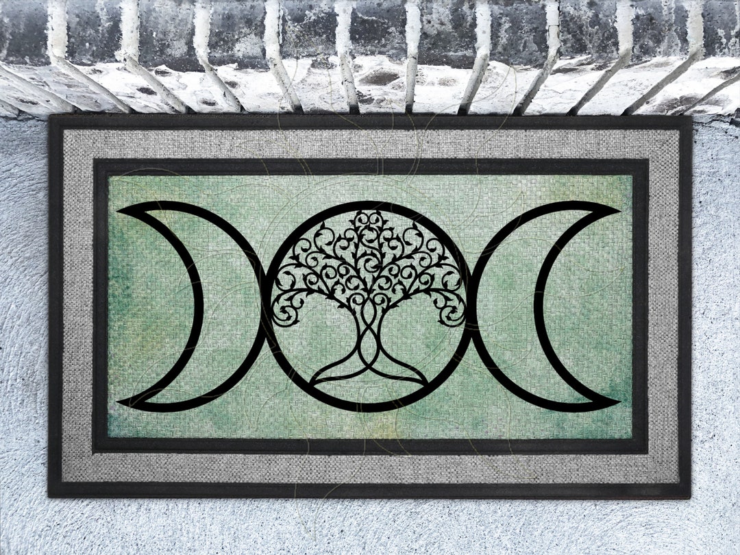 Triple Moon Tree of Life Doormat: Heavy Duty Rubber Backed ...