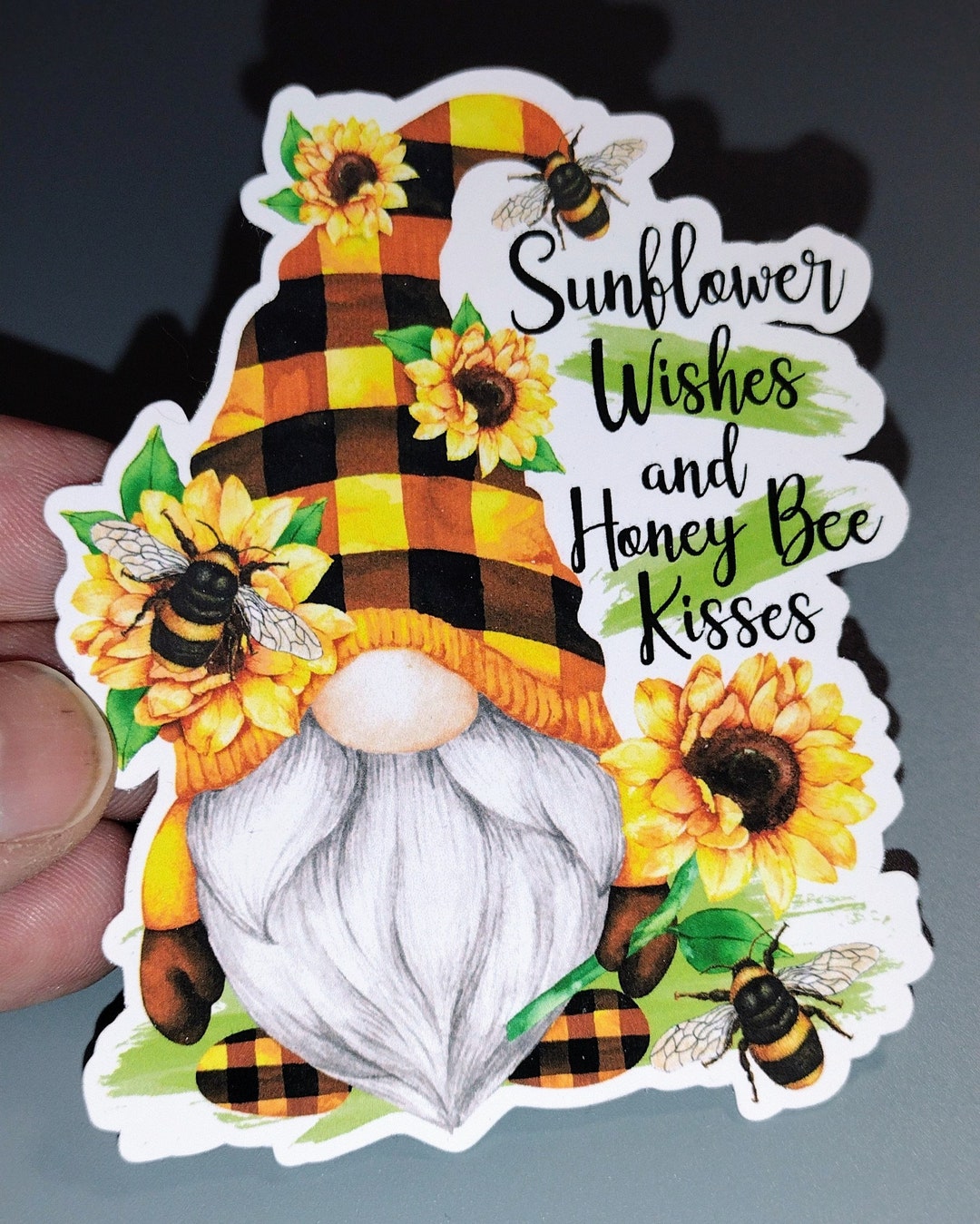 Sunflower Wishes and Honey Bee Kisses Gnome Cute Spring Summer - Etsy