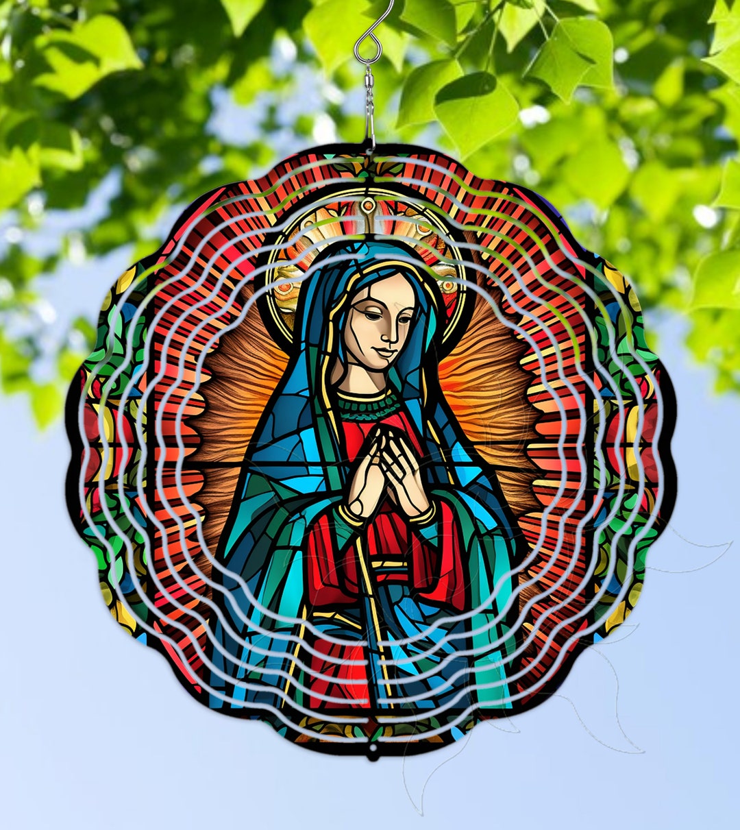 Stained Glass Look Lady of Guadalupe 3D Metal Garden Yard - Etsy