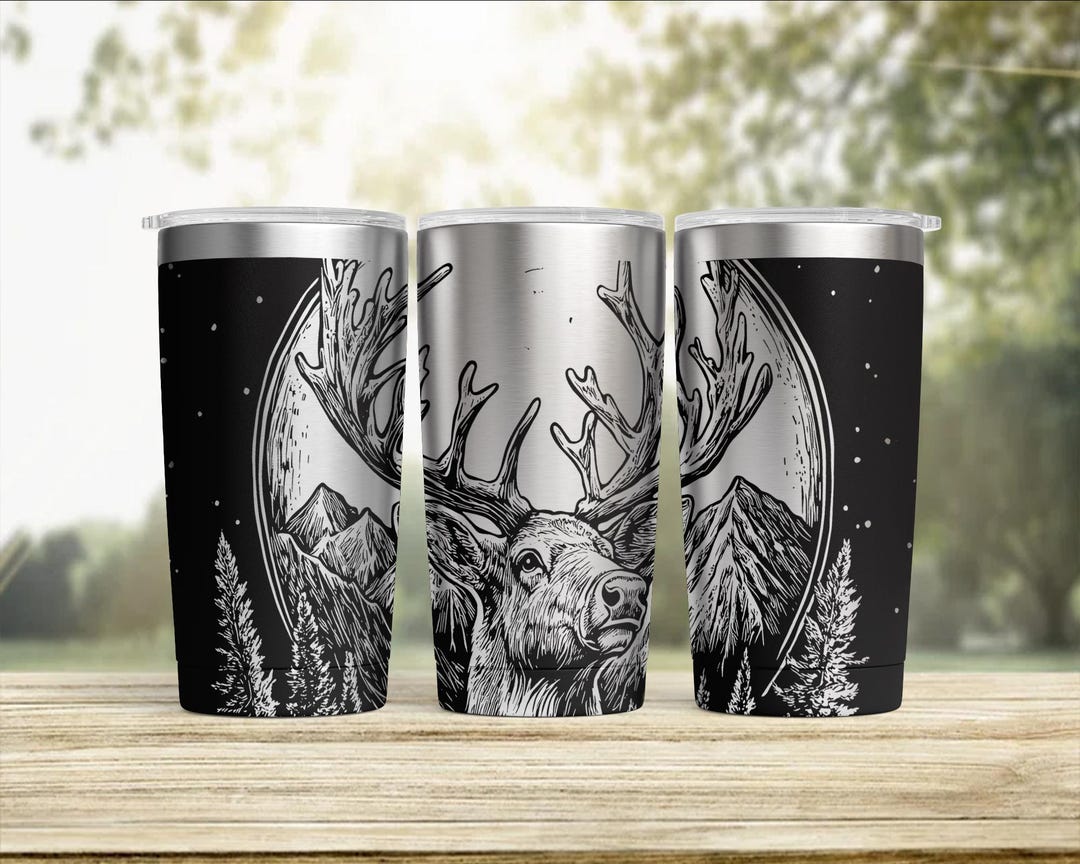 Reindeer Laser Engraved 20oz Stainless Steel Tumbler - Etsy