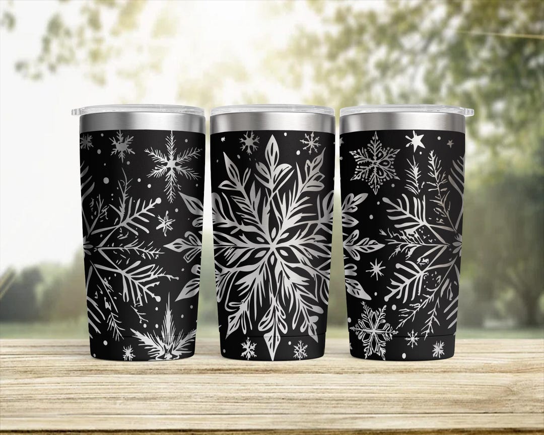Winter Snowflakes Laser Engraved 20oz Stainless Steel Tumbler - Etsy