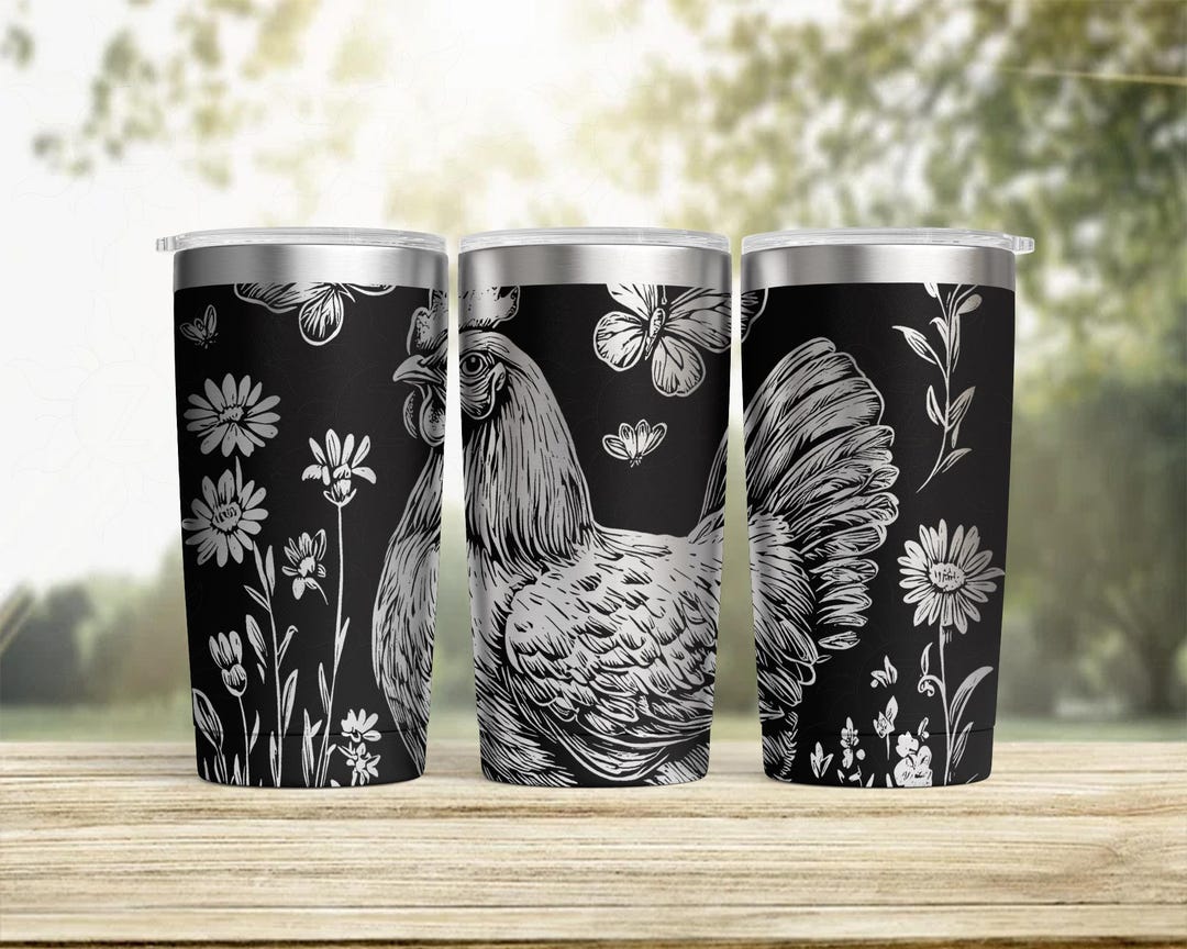 Wildflowers Chicken Laser Engraved 20oz Stainless Steel Tumbler - Etsy