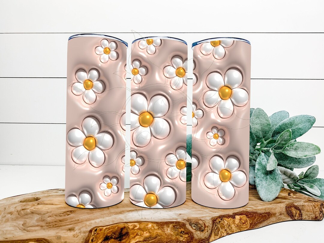 Daisies 3D Inflated Puff Daisy Flowers Floral Cute 20oz or - Etsy