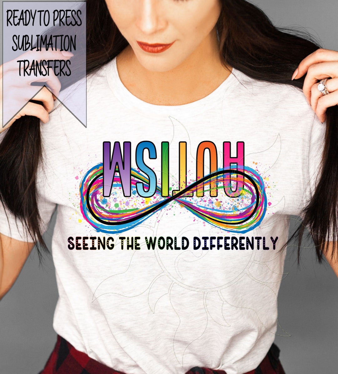 Sublimation Transfers Autism Pink Infinity Symbol Paint Splatter Seeing ...