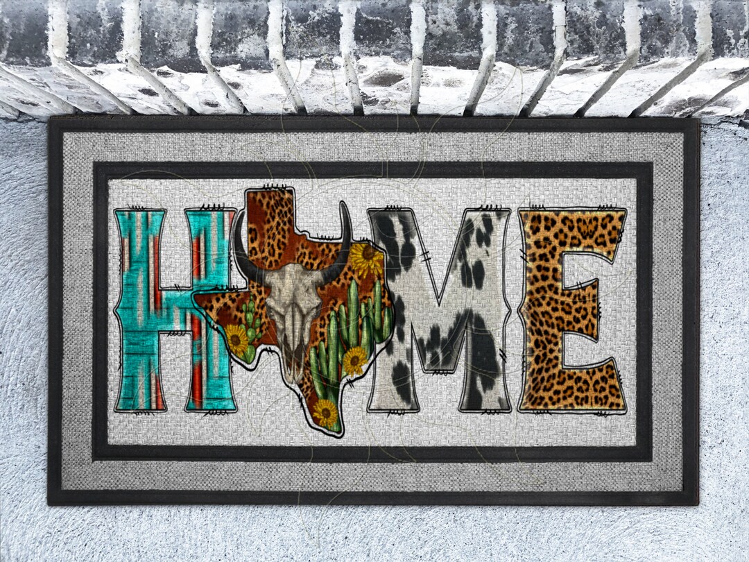 Home State of Texas Skull Cactus Western Style Fonts Heavy - Etsy