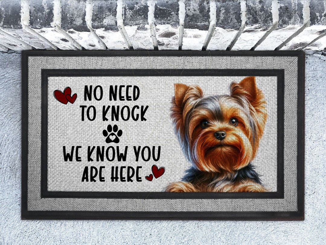 Yorkie Doormat: Heavy Duty Rubber Backed Welcome Mat - Etsy