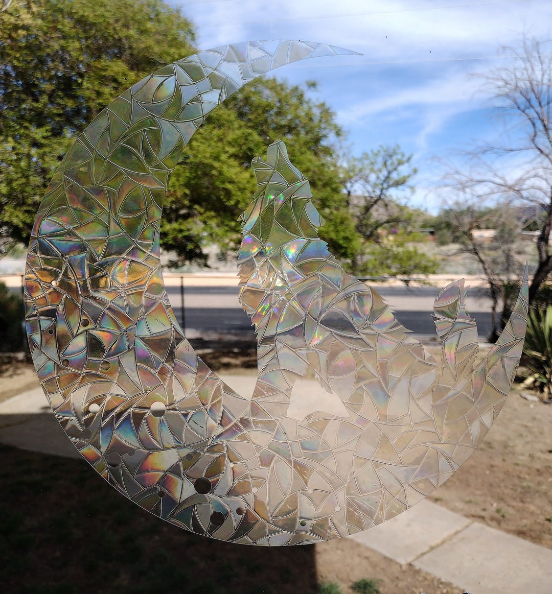 Window Cling Wolf Beautiful Wolf on Moon Suncatcher Rainbows and ...