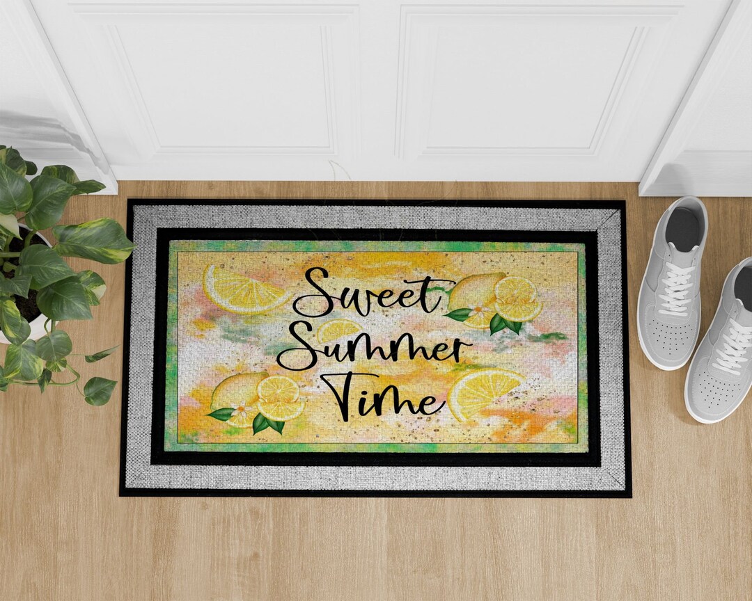 Doormat Sweet Summer Time Lemons Heavy Duty Rubber Backed Patio Porch ...