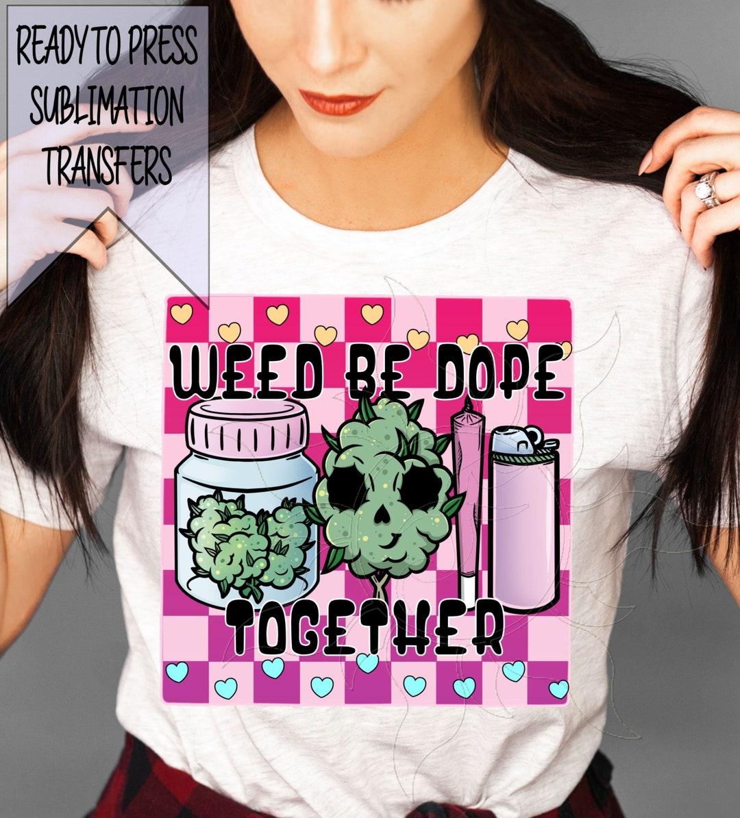 Weed Be Dope Together Cannabis Weed Leaf 420 Checkered Background Ready ...