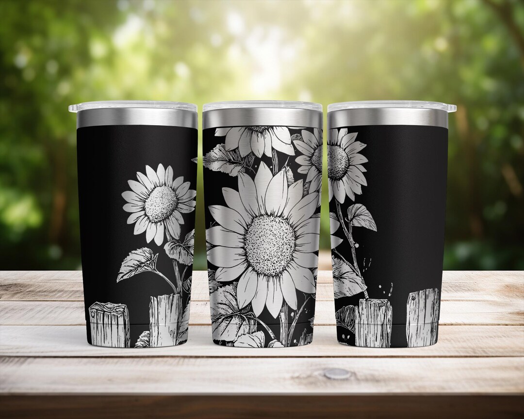 Cottage Sunflower Laser Engraved 20oz Stainless Steel Tumbler - Etsy