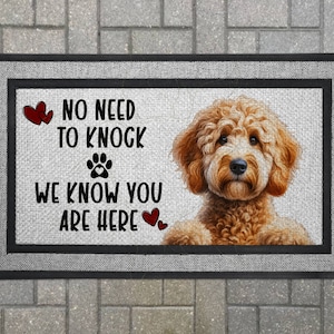 Doormat, Goldendoodle, Dog, No Need to Knock, Welcome Mat, Heavy Duty ...