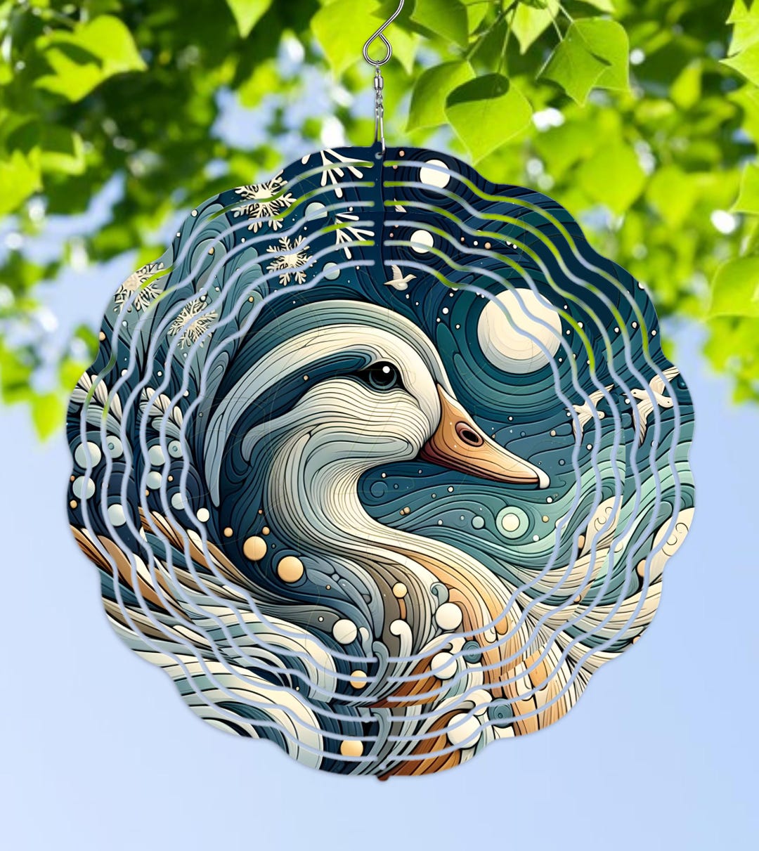 Duck Wind Spinner Winter Colorful Pretty 3D Metal Garden Yard Patio ...