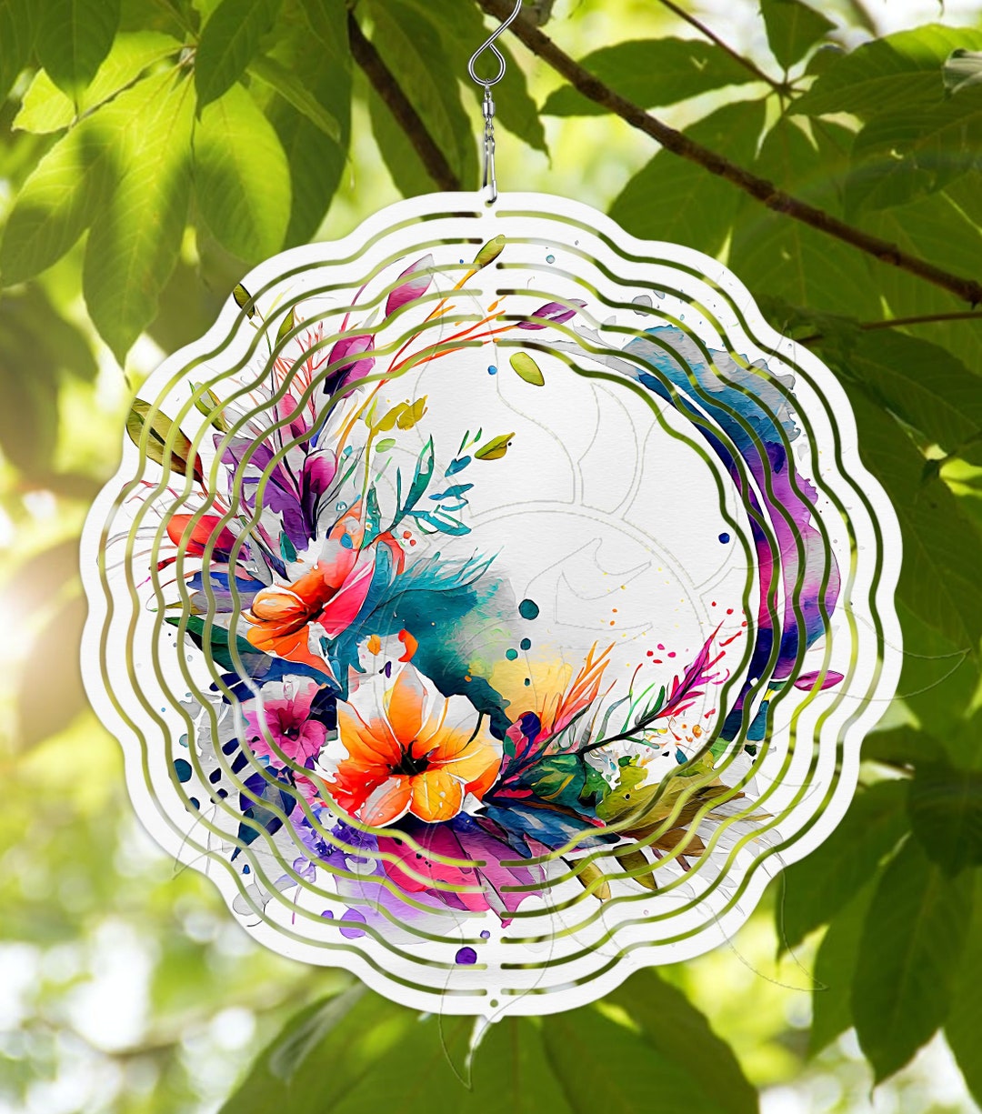 Wind Spinner Beautiful Watercolor Flowers Floral 3D Metal - Etsy