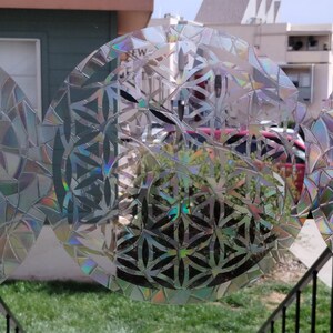 Window Cling Triple Moon Flower of Life Beautiful Large Suncatcher ...