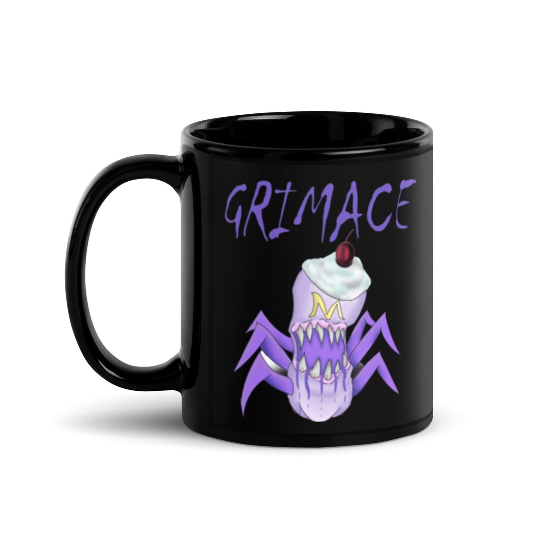 Black Glossy Grimace Mug - Etsy