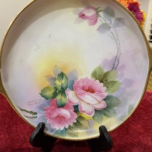 Nippon Hand-painted Rose Plate - Etsy