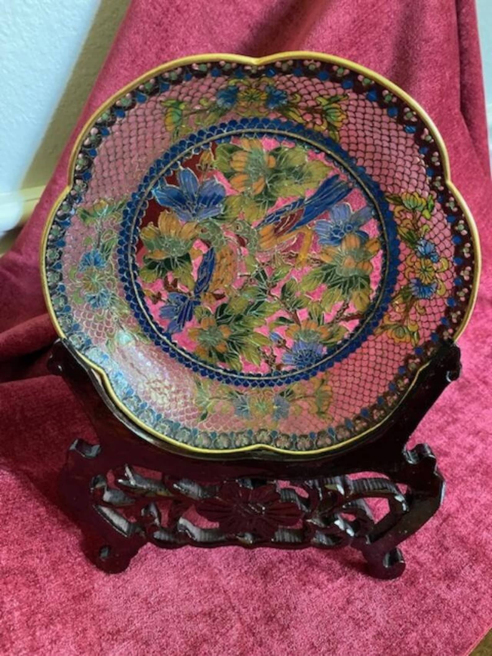 Plique-a-jour Cloisonné Plate - Etsy
