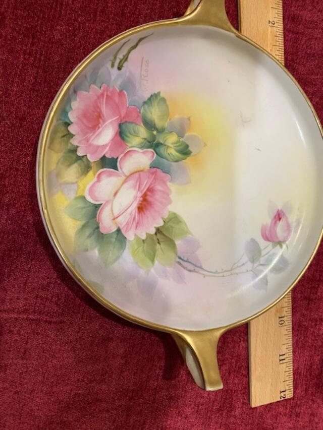 Nippon Hand-painted Rose Plate - Etsy