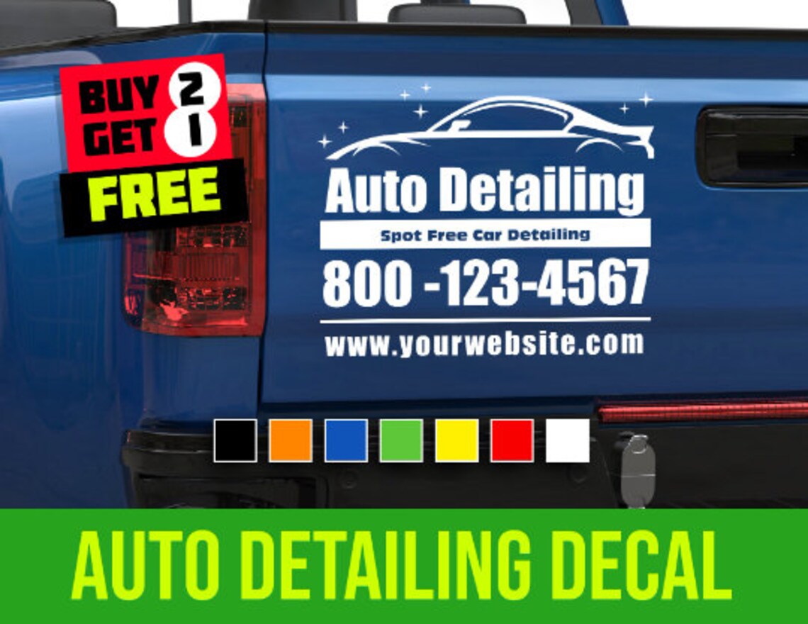 Auto Mobile Detailing Service Car Decals Driver Passenger | Etsy