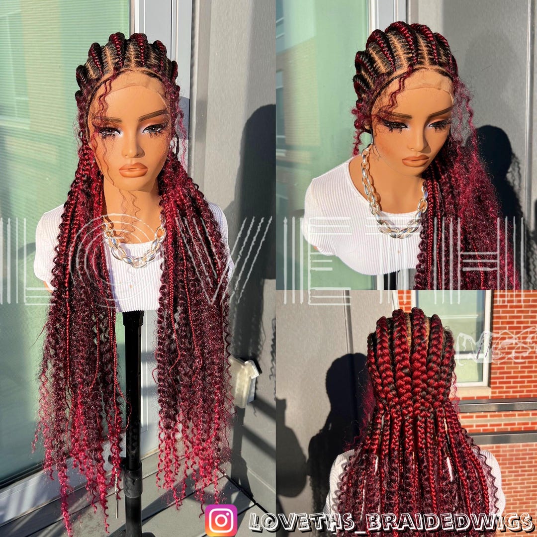 Ships Next Day (2-3 Days Mail) Full Lace Knotless Braided Wigs, Cornrow ...