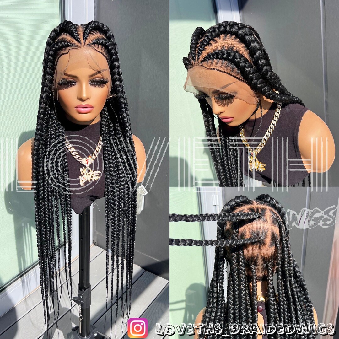 Cornrow Braided Wig,box Braids,full Lace Braid Wig,braid Wig,senegalese ...