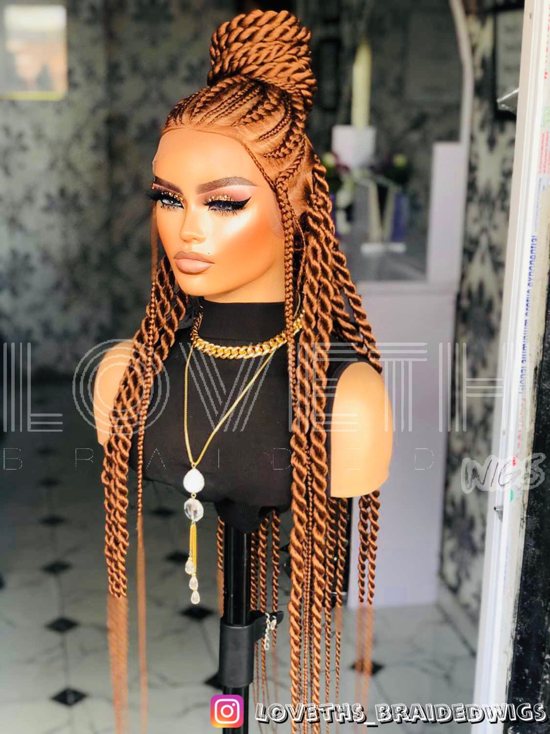 Ships Next Day (2-3 Days Mail) Full Lace Knotless Braided Wigs, Cornrow ...