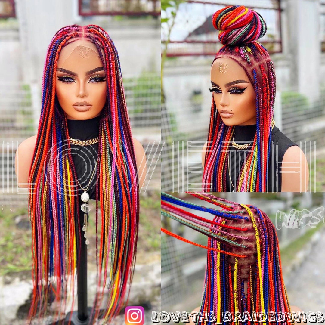 Ships Next Day (2-3 Days Mail) Full Lace Knotless Braided Wigs, Cornrow ...