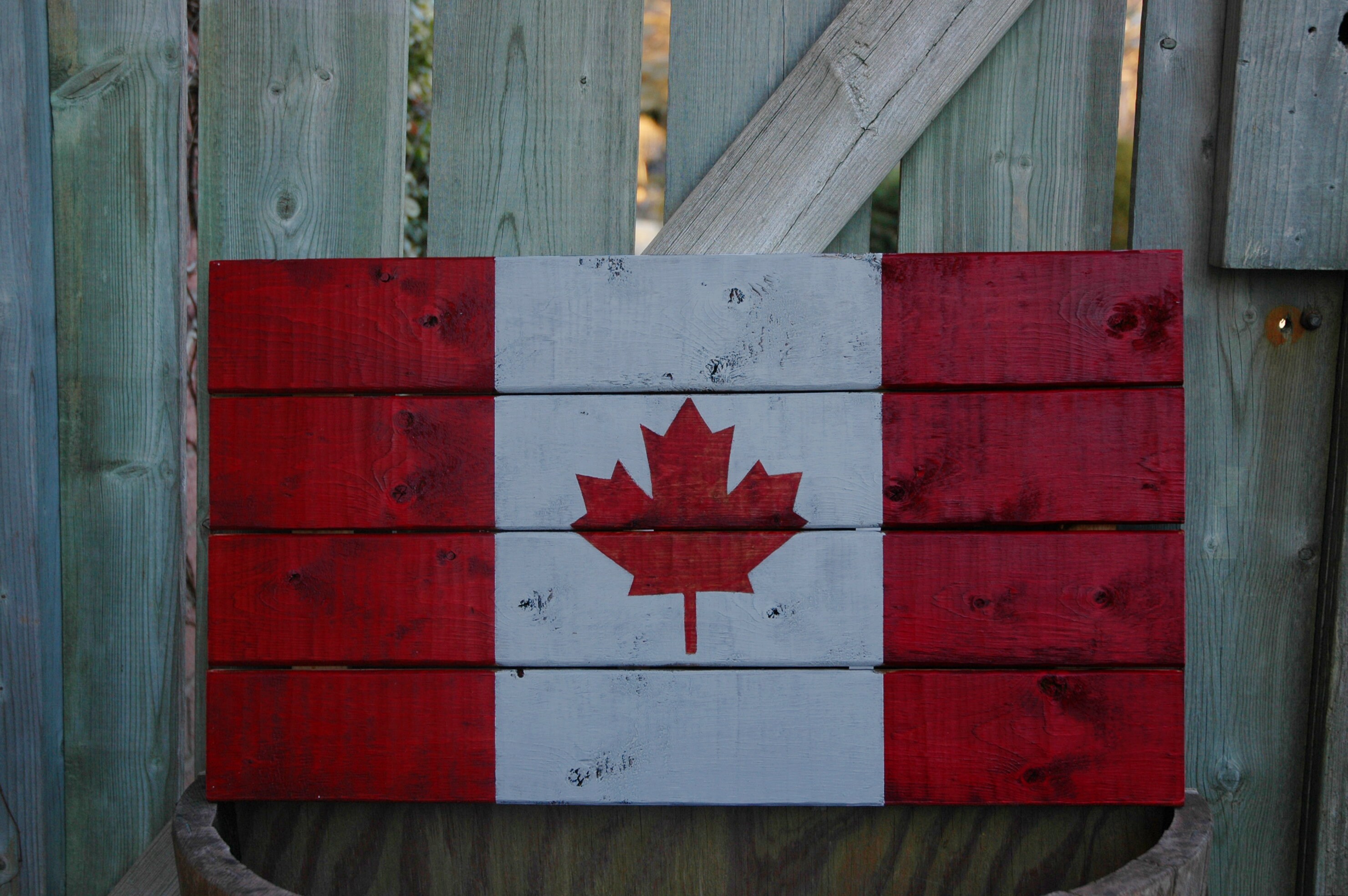 Rustic Canadian Flag Wood Sign - Etsy