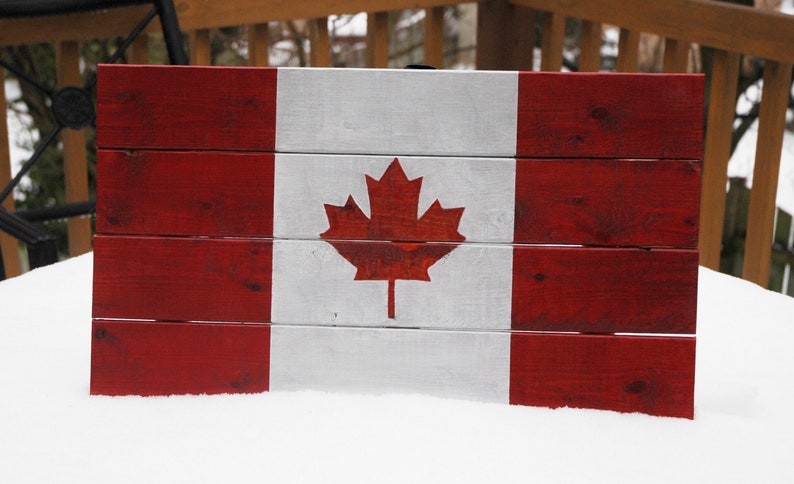 Rustic Canadian Flag Wood Sign | Etsy