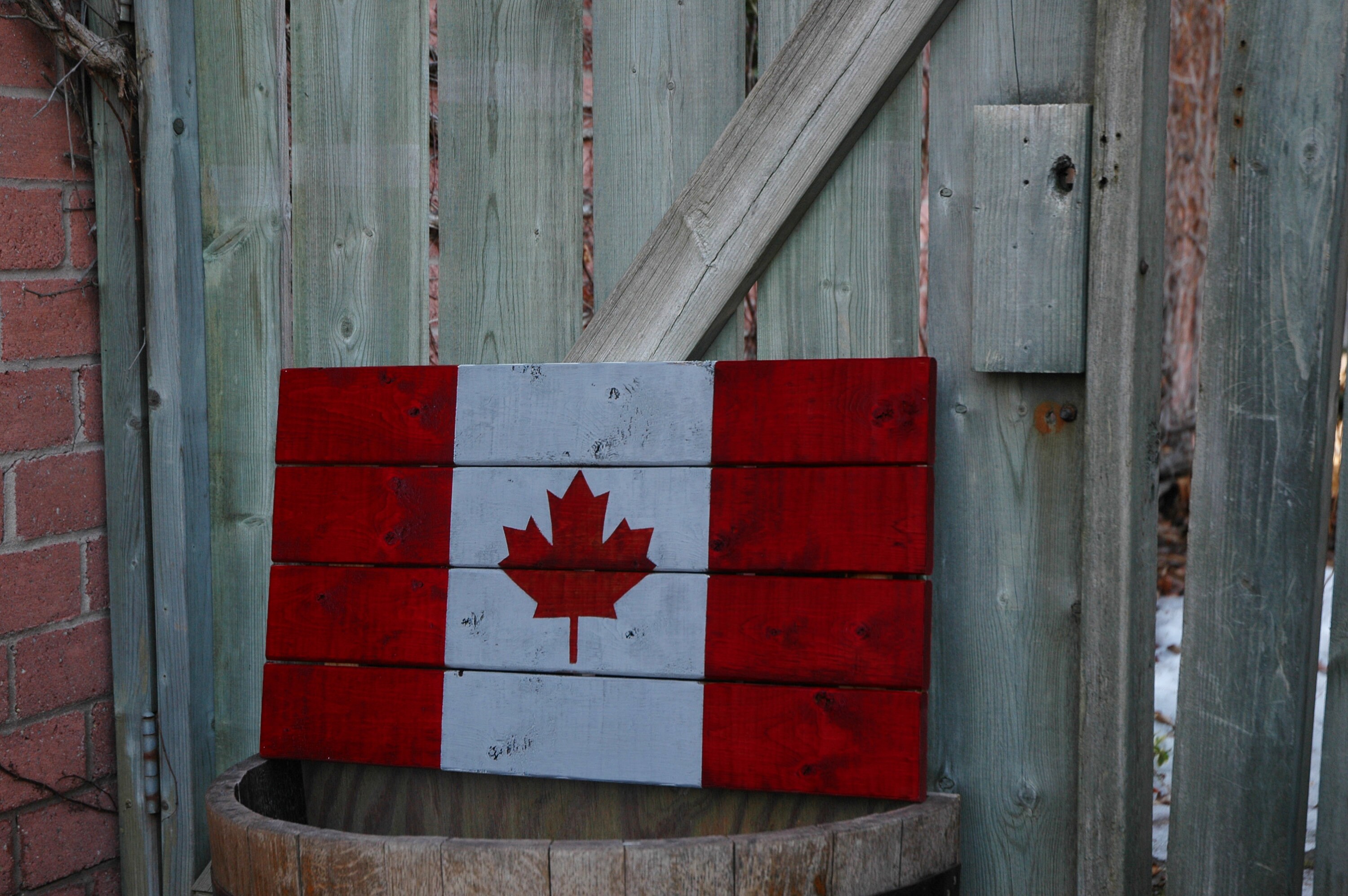 Rustic Canadian Flag Wood Sign - Etsy