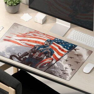 Captain America Desk Mat Captain America Mouse Pad Captain - Etsy