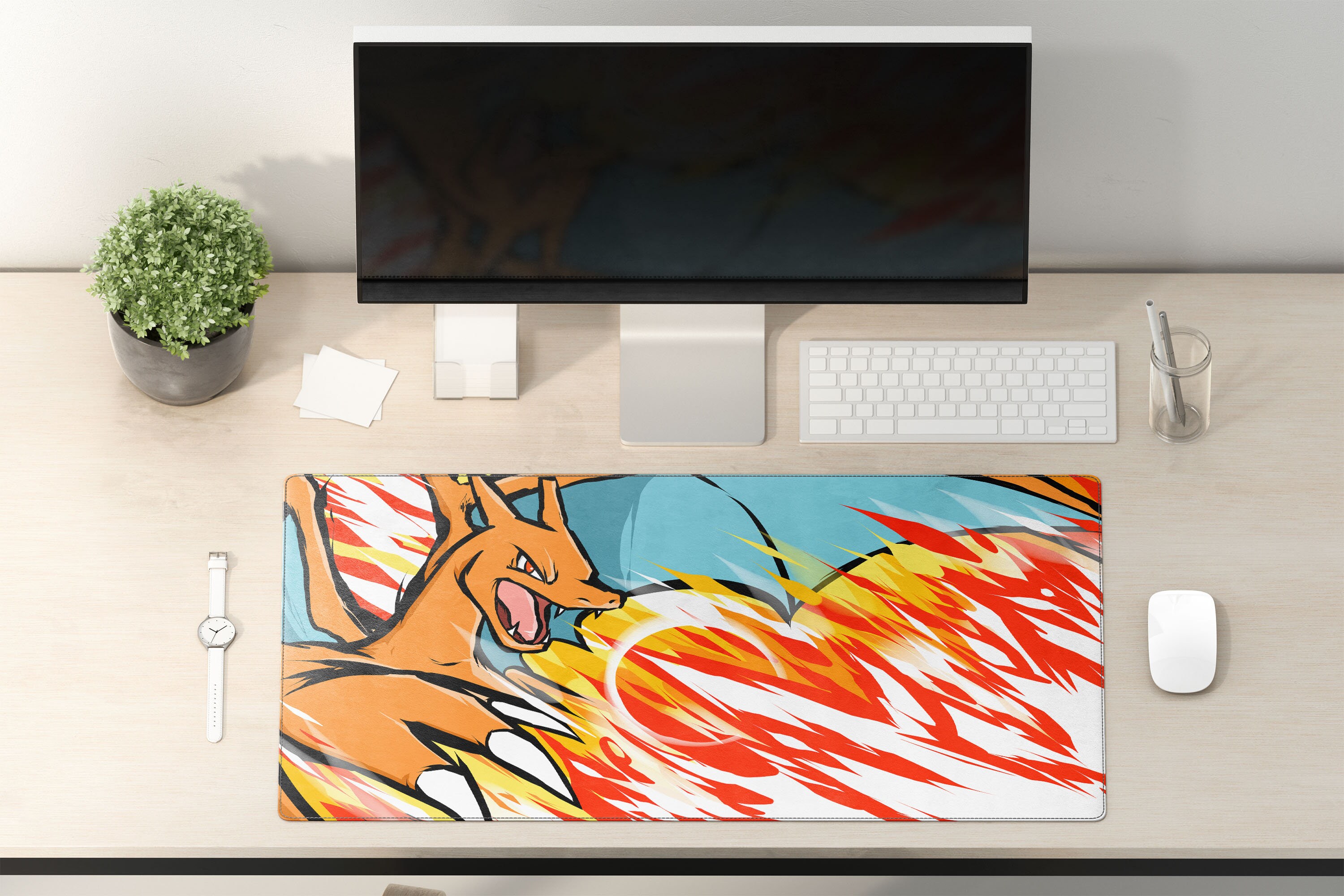 Charizard Desk Mat Charizard Large Gaming Mouse Pad - Etsy Australia