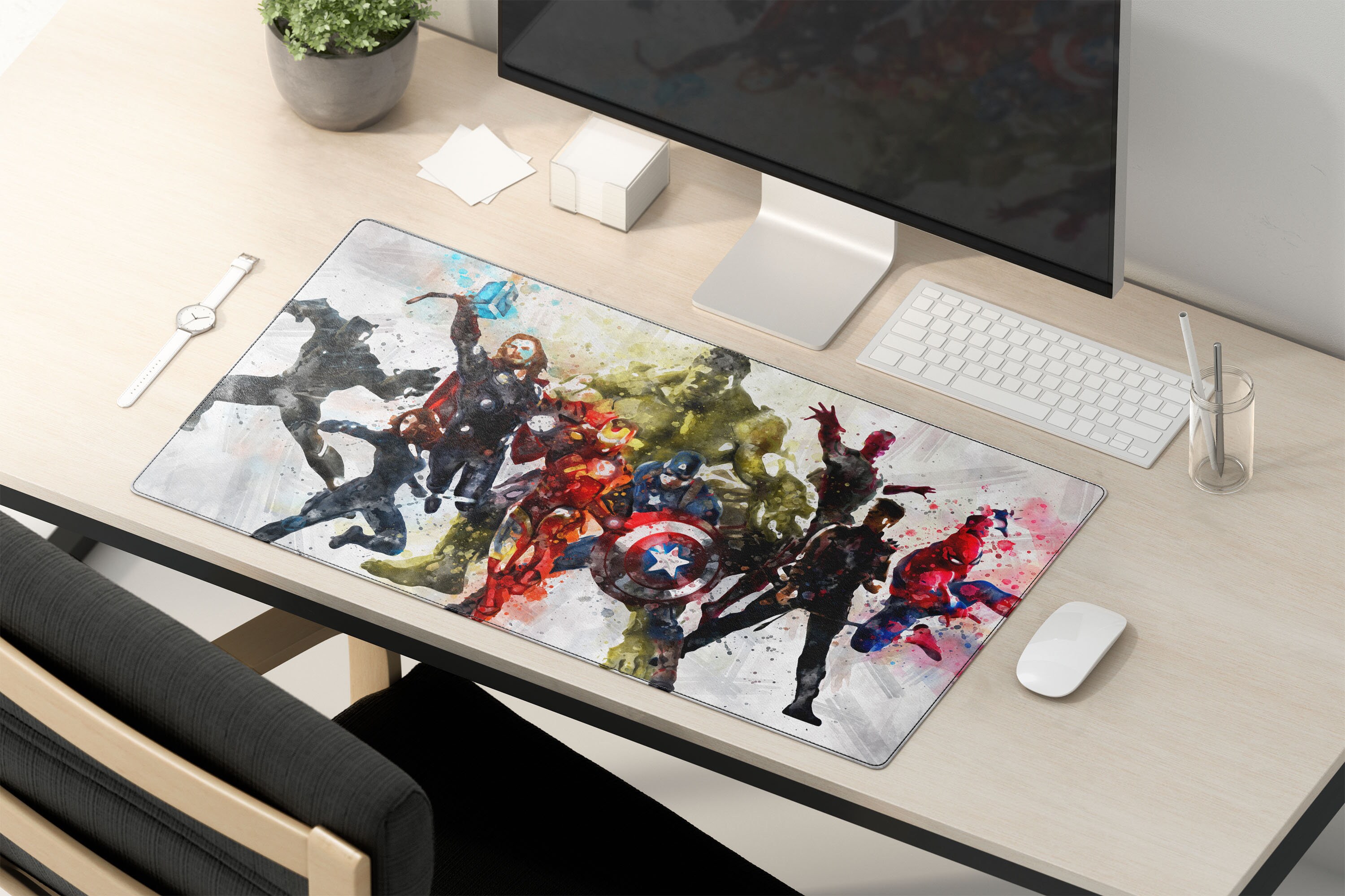 Marvel Avengers Desk Mat Avengers Mouse Pad Avengers Extra | Etsy