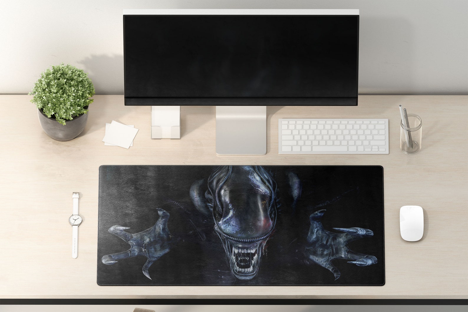 Alien Desk Mat Alien Large Mouse Pad Alien Gaming Mouse - Etsy