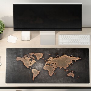 World Map Desk Mat World Map Large Mouse Pad World Map - Etsy