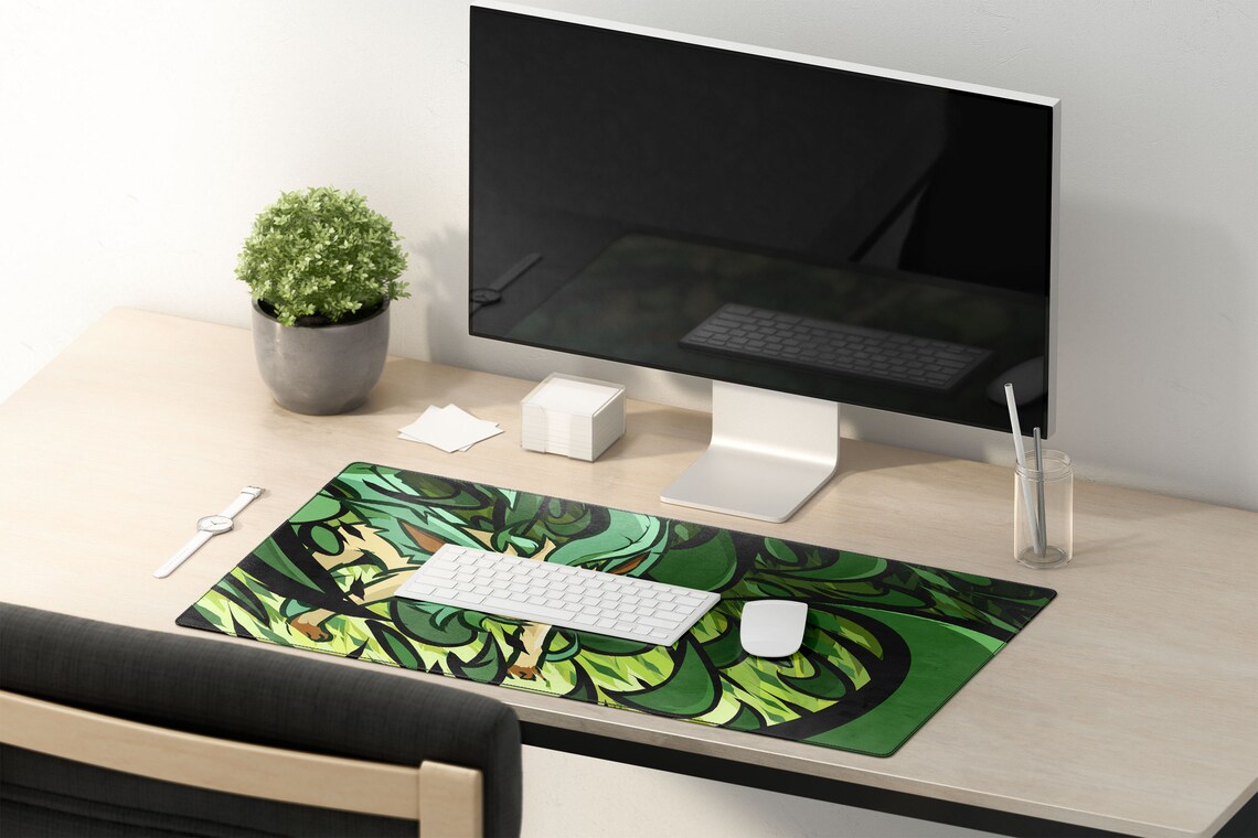 Leafeon Desk Mat Leafeon Large Gaming Mouse Pad Leafeon | Etsy