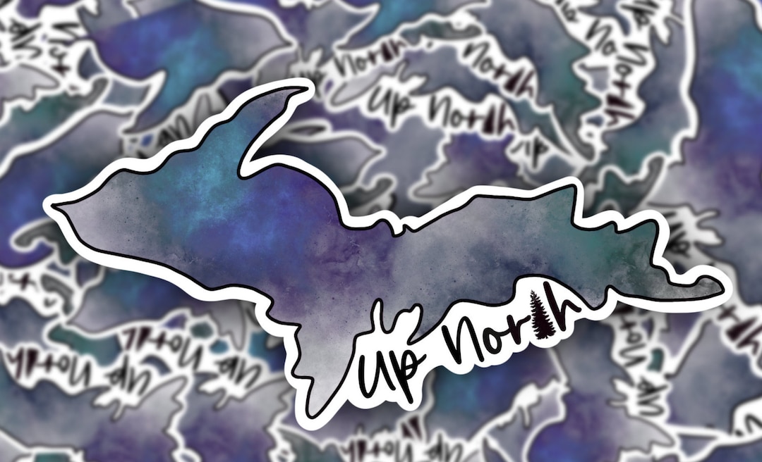 Upper Peninsula Michigan up North Night Sky Vinyl Sticker - Etsy