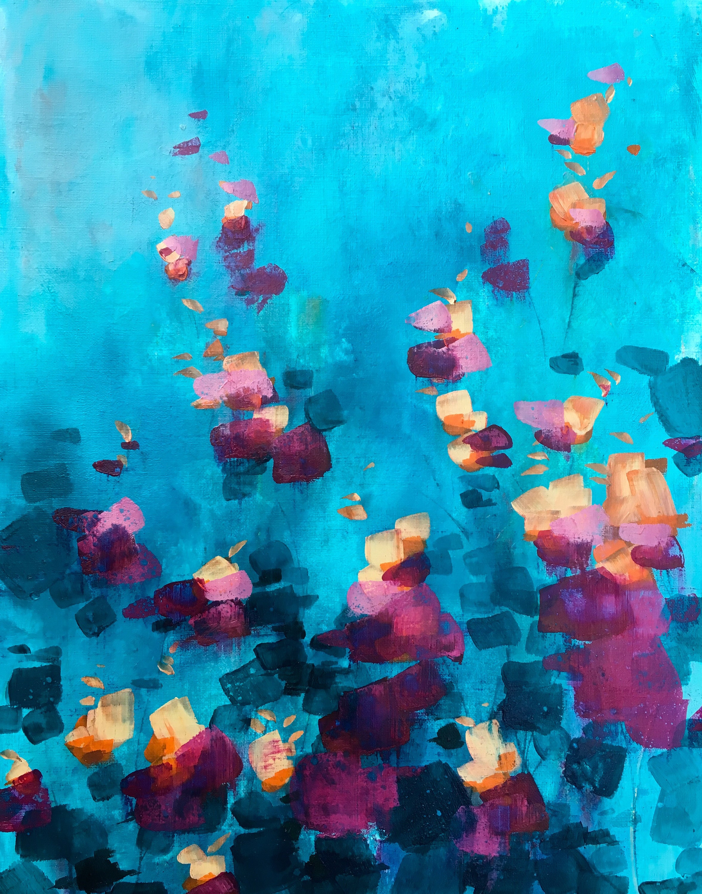 Abstract painting on paper | Etsy