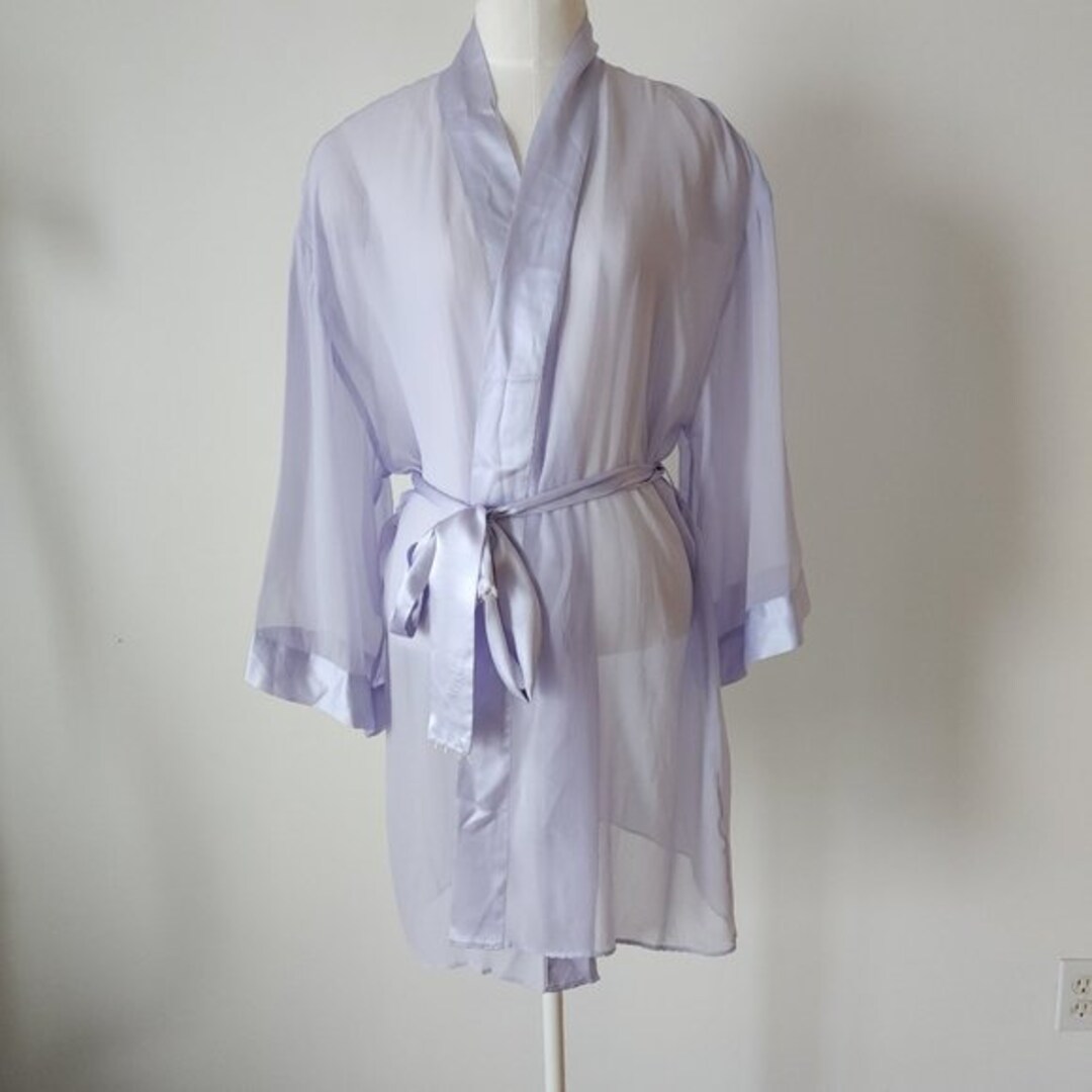Vintage Sheer Lilac Purple Silk Robe. - Etsy