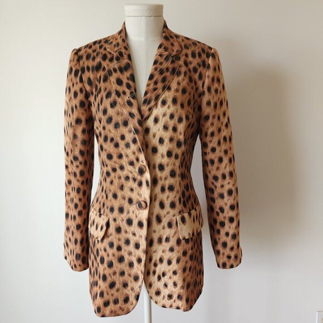 Vintage Yvan & Marzia Cheetah Print Blazer - Etsy